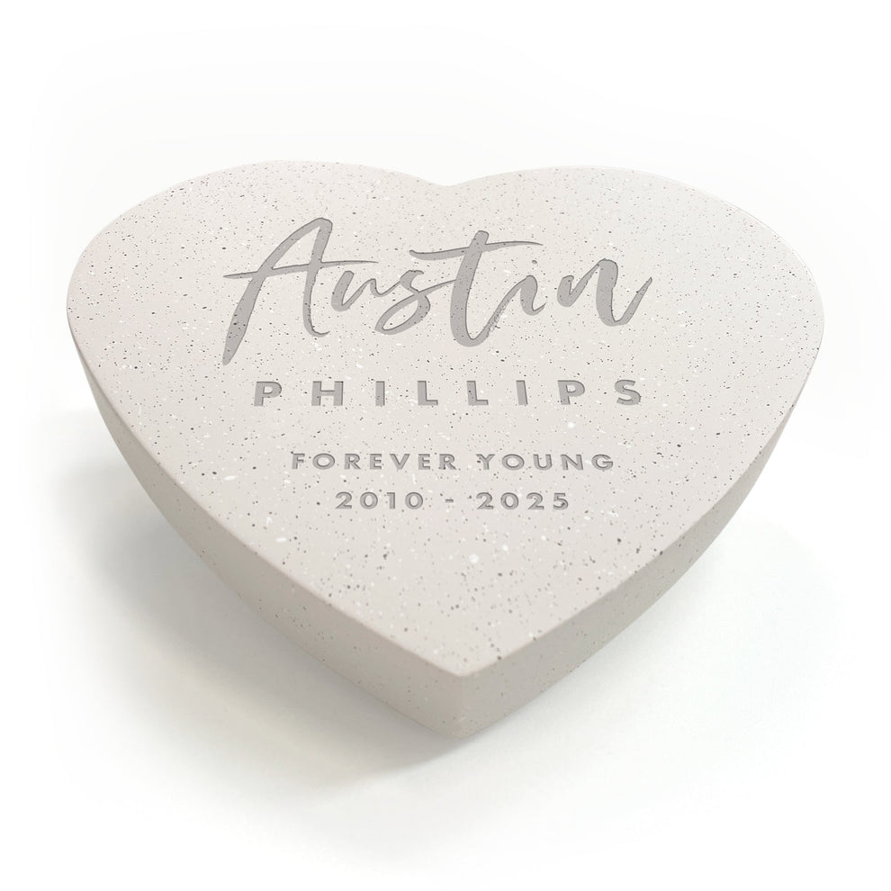 Personalised Modern Script Engraved Resin Heart Grave Marker – Lovely ...