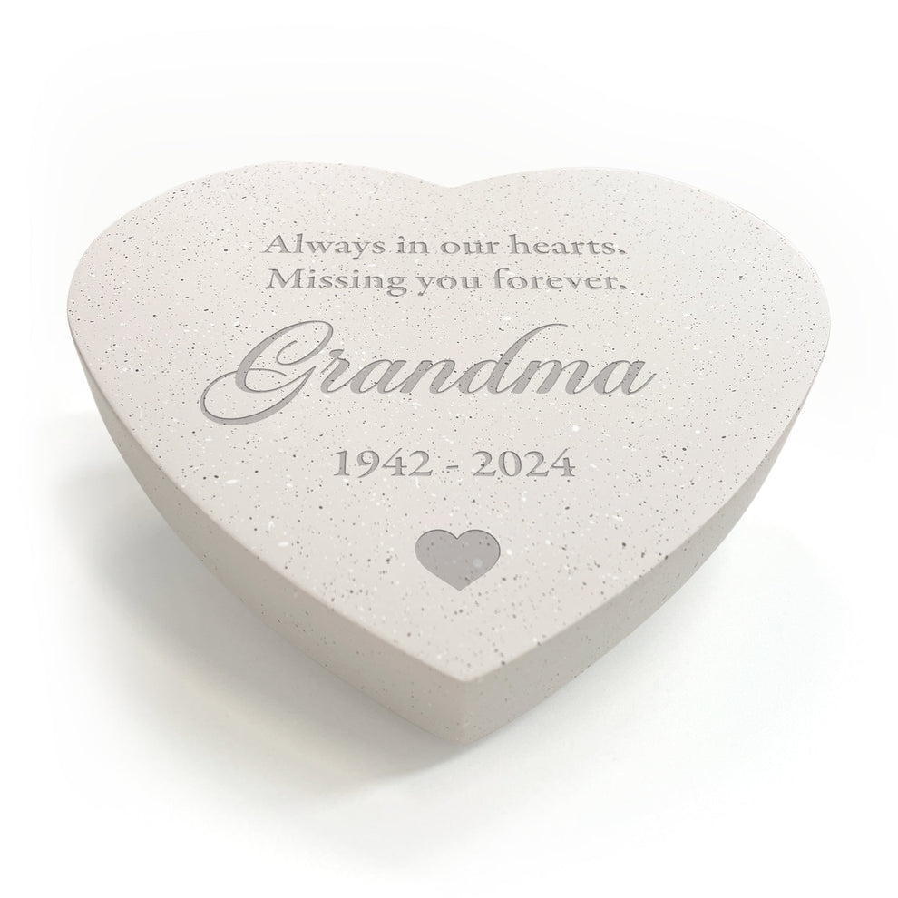 Personalised Engraved Free Text Resin Heart Grave Marker – Lovely ...
